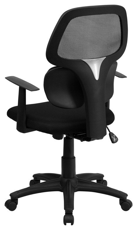 Black Mid-Back Task Chair - Contemporary - Office Chairs - by Buildcom ...