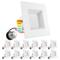 Luxrite 12 Pack 4" Square Recessed LED Can Light 5 Color Option ...