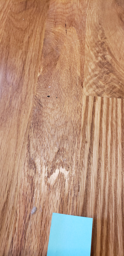 random tacky floor boards after sand and poly