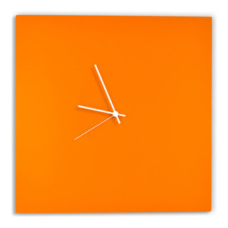 Orangeout Square Clock, Minimalist Orange Metal Wall Clocks ...
