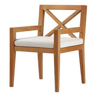 Modern Outdoor Patio Furniture Side Dining Armchair Chair, Wood ...