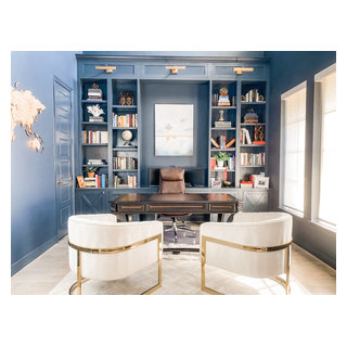 Bold and Blue Transitional Home Office - Transitional - Home Office ...