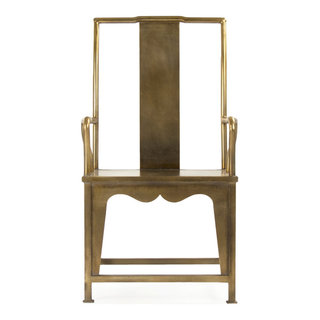 Brys Arm Chair - Asian - Dining Chairs - by Hudson Home Decor | Houzz