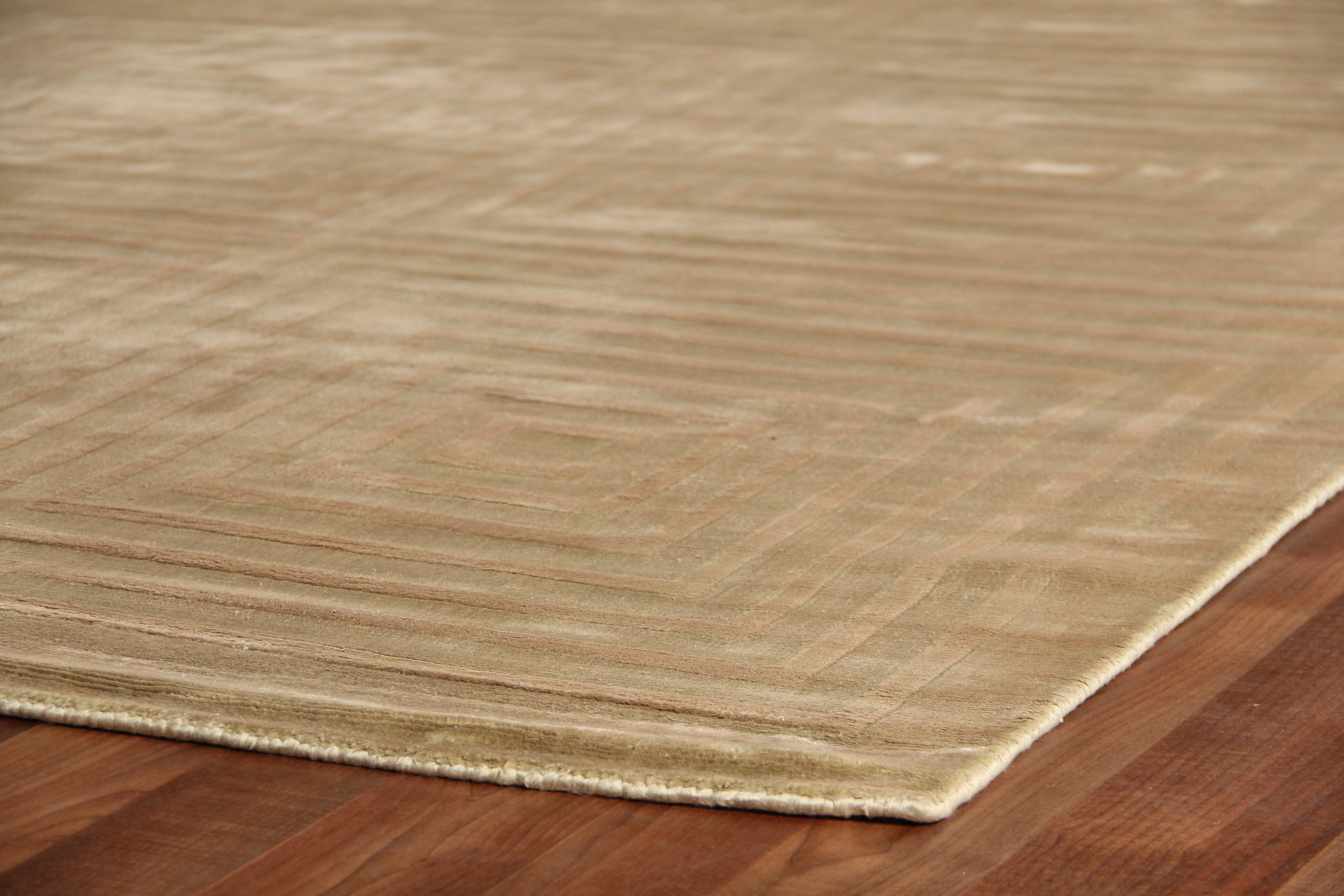 Dove Embossed Handmade Hand Loomed Viscose and Cotton Beige Area Rug, 6 ...
