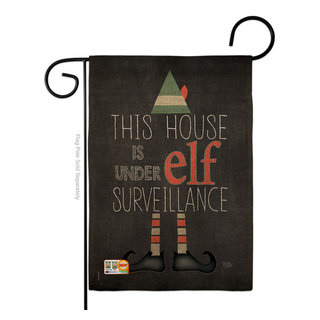 Elf Surveillance Winter Christmas Garden Flag, 13" X 18.5" X 0.1 ...