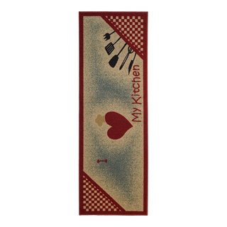 Cucina Non-Skid Rubber-Back Runner, 18"x0.25", 20"x59" - Contemporary ...