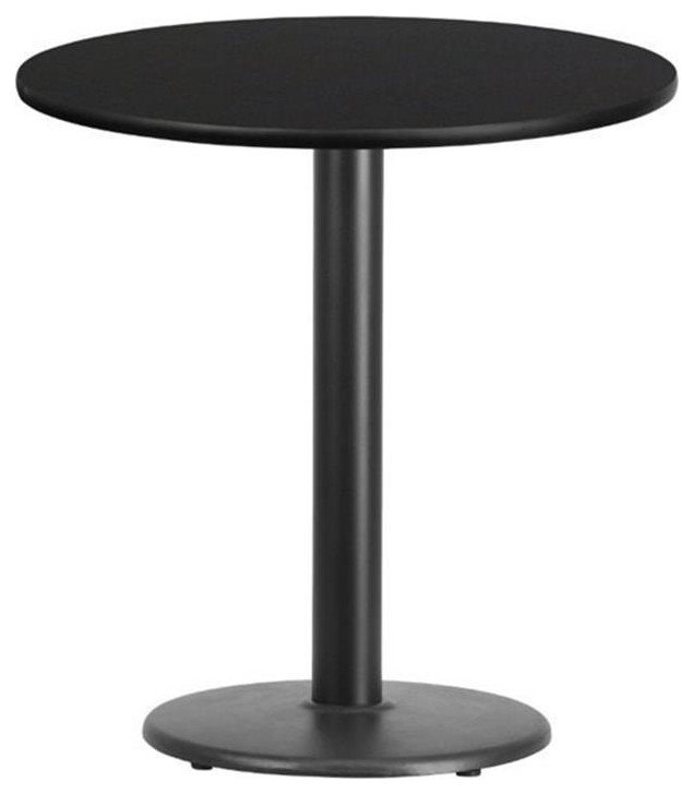 Bowery Hill 24" x 30" Restarant Dining Table in Black, 24" Round ...