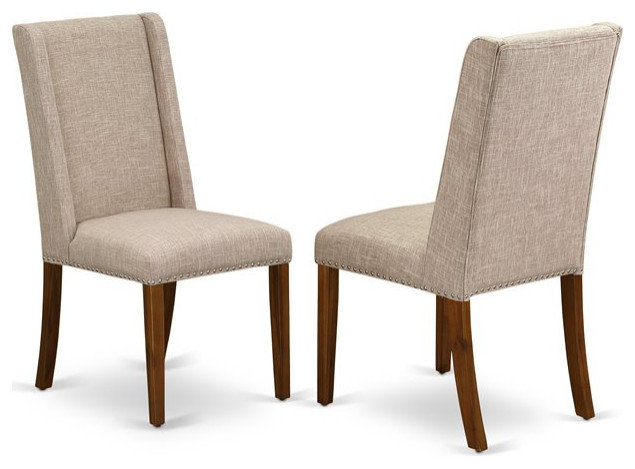 East West Furniture Lassale 9-piece Wood Dining Set in Walnut/Clay ...