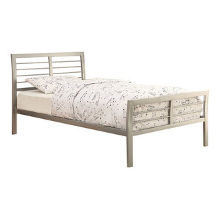 Coaster Twin Bed, Silver - Transitional - Platform Beds - by Simple ...