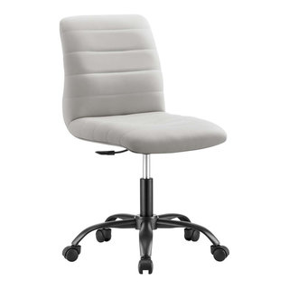 Ripple Armless Vegan Leather Office Chair - Transitional - Office ...