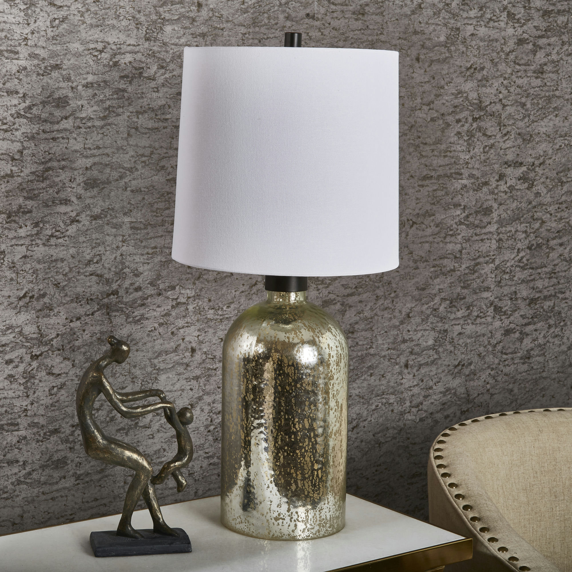 Mercury Glass 29" Jug Table Lamp, Silver - Transitional - Table Lamps ...