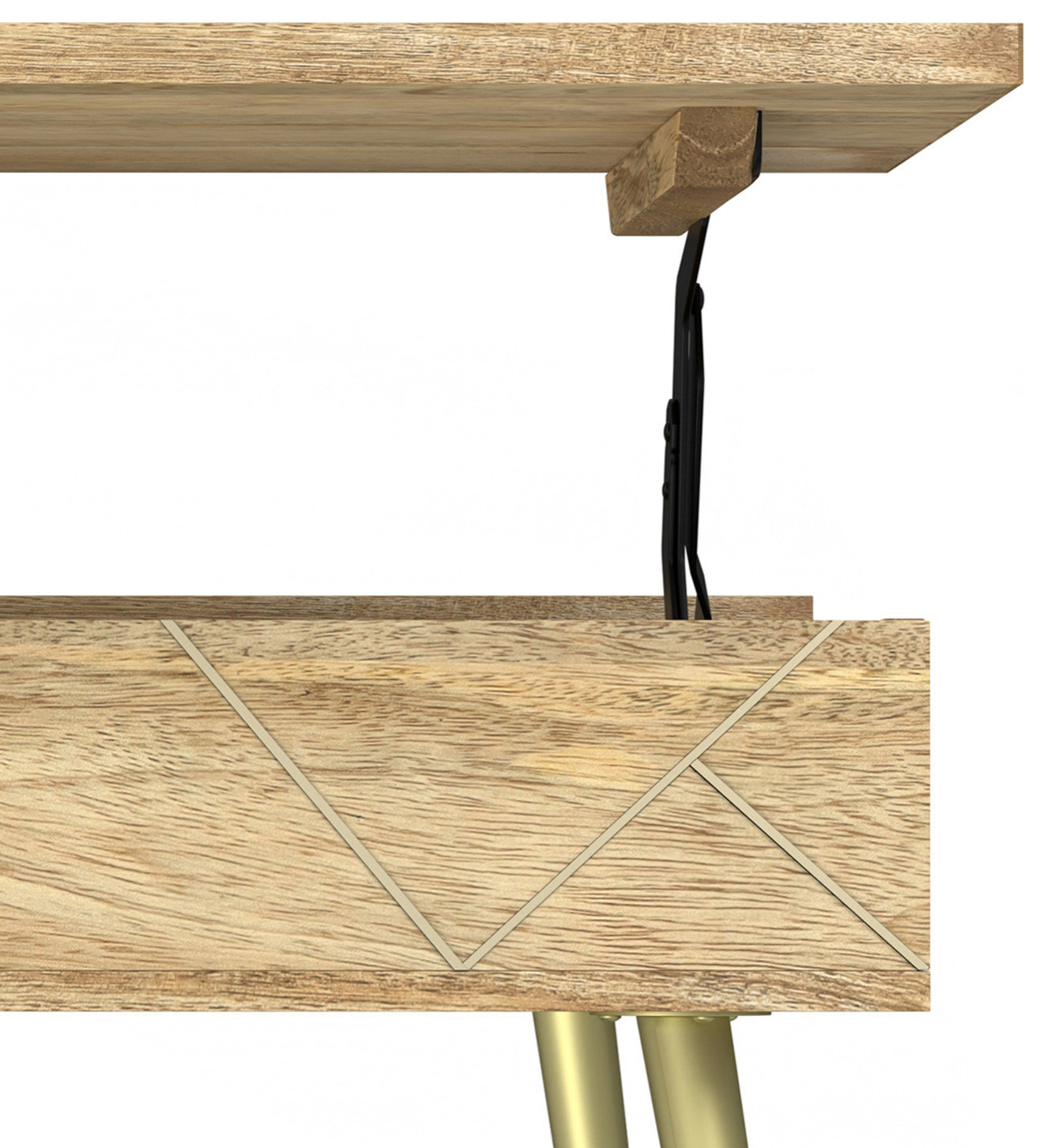 Jager Solid Mango Wood Lift Top Coffee Table - Midcentury - Coffee ...