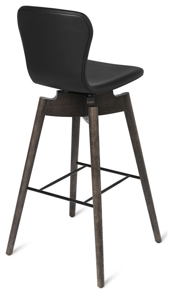 Mater Shell Bar Stool Counter 28.3", Sirka Grey Stained Solid Oak ...