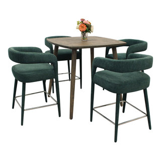 Cole 5-Piece Gathering Set With Counter Table And 4 Galway Teal Counter ...