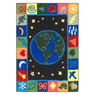 Kid Essentials, Geography & Environment EarthWorks Rug, 3'10" x 5'4 ...