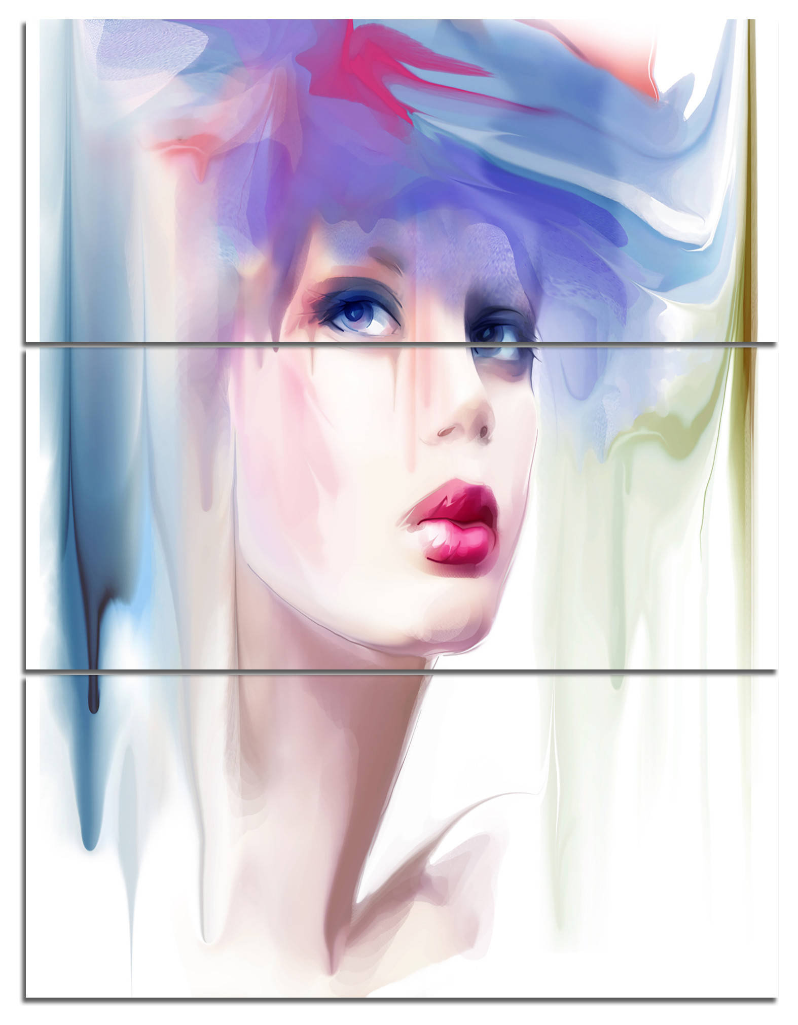 "Portrait of Beautiful Girl" Portrait Contemporary Artwork, 28"x36" 3 ...