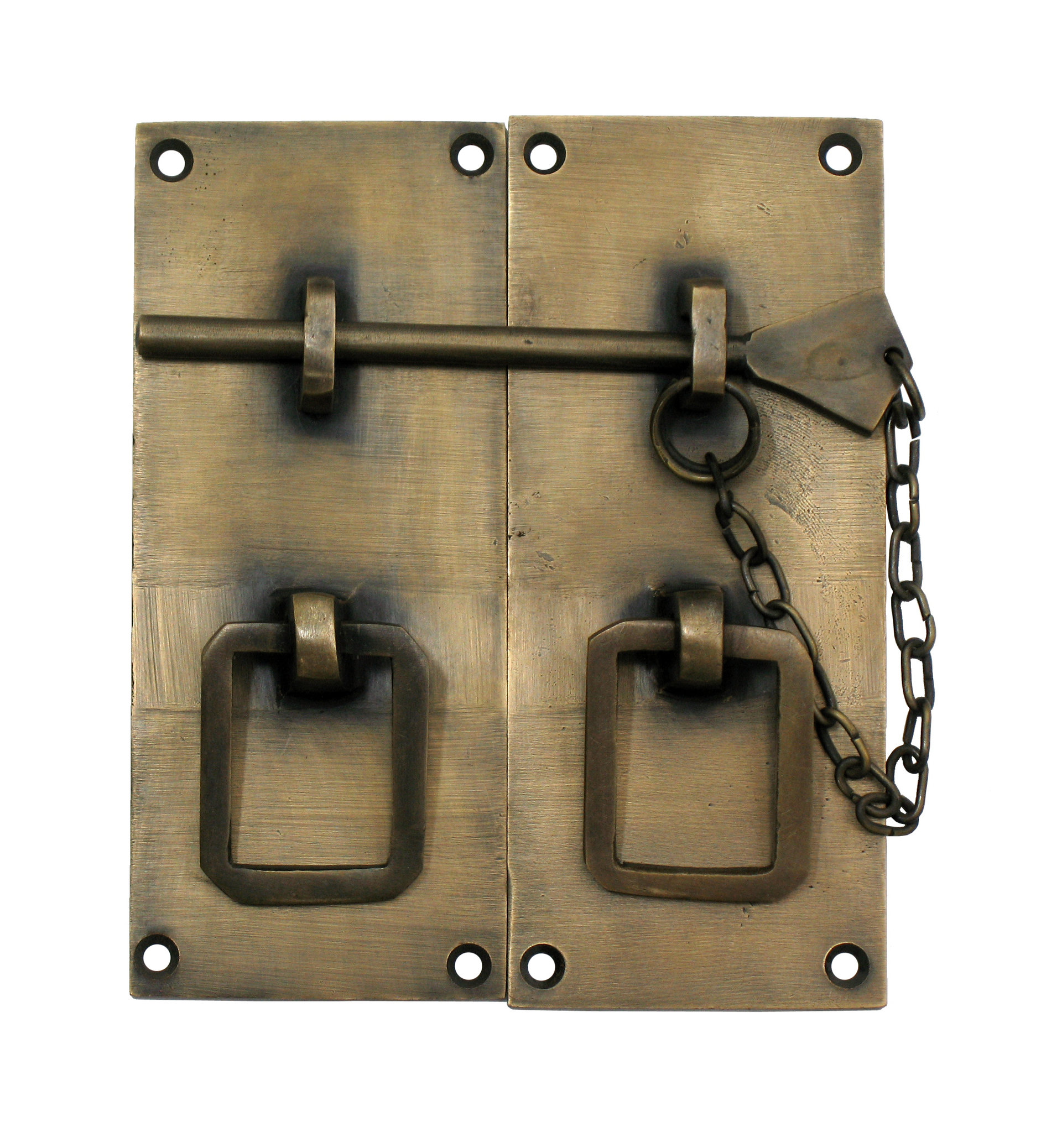 Two-Piece Rectangular Latch With Handle - Rustic - Cabinet And Drawer ...