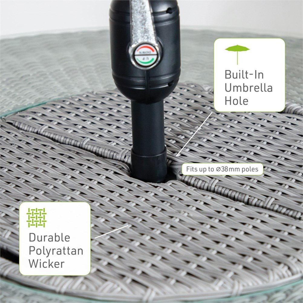 Greemotion Cyprus 7-Piece Stainless Steel Gray Patio Bar Height Dining ...