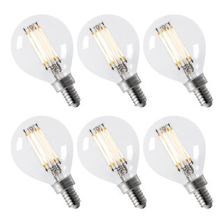6Pack Dimmable G16.5 LED Bulb, 5.5W, E12 Base, 500lm, 2700K Soft White ...