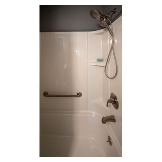 Guest Bathroom with Waypoint Vanity and Updated Tub Surround ...