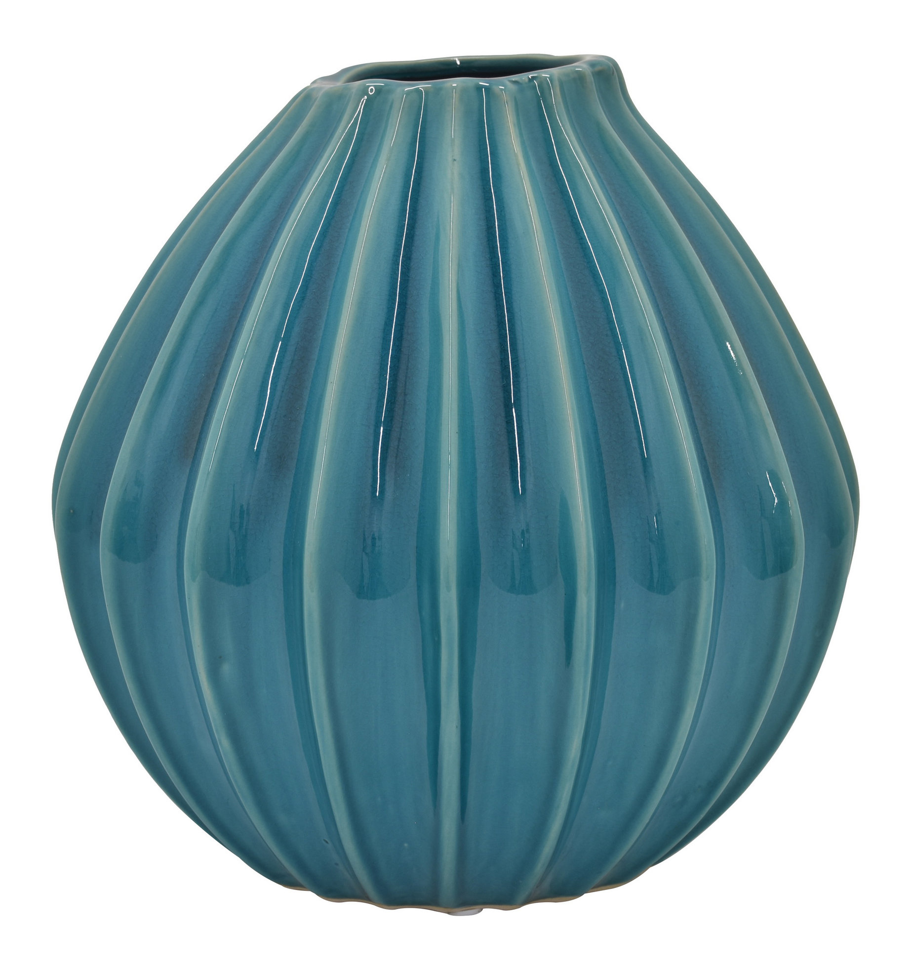 Plutus Brands Ceramic Vase, Blue Porcelain - Contemporary - Vases - by ...
