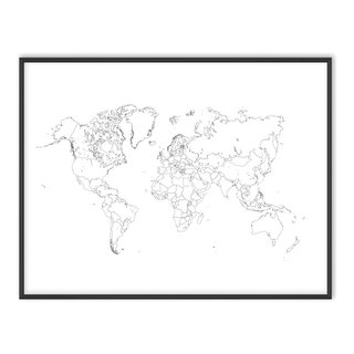 BW Maps World Map Coloring Poster - Contemporary - Prints And Posters ...