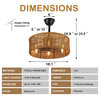 18In Rattan Weaving Ceiling Fan 6-Light 3-Speed with Remote and Light ...
