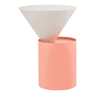 Damon White Metal Top End Table - Contemporary - Side Tables And End ...