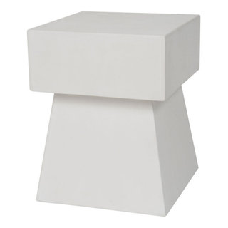 Tatum Indoor/outdoor Mushroom Modern Concrete 18.1" Accent Table, Ivory ...