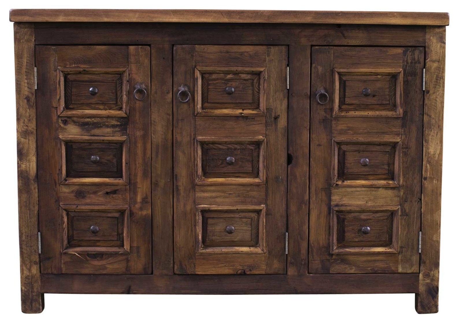Leland Rustic Bathroom Vanity, 72"x20"x32" - Rustic - Bathroom Vanities ...