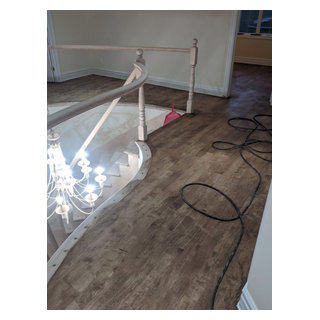 Maple floor stain - Home Gym - by Montreal floor services | Houzz