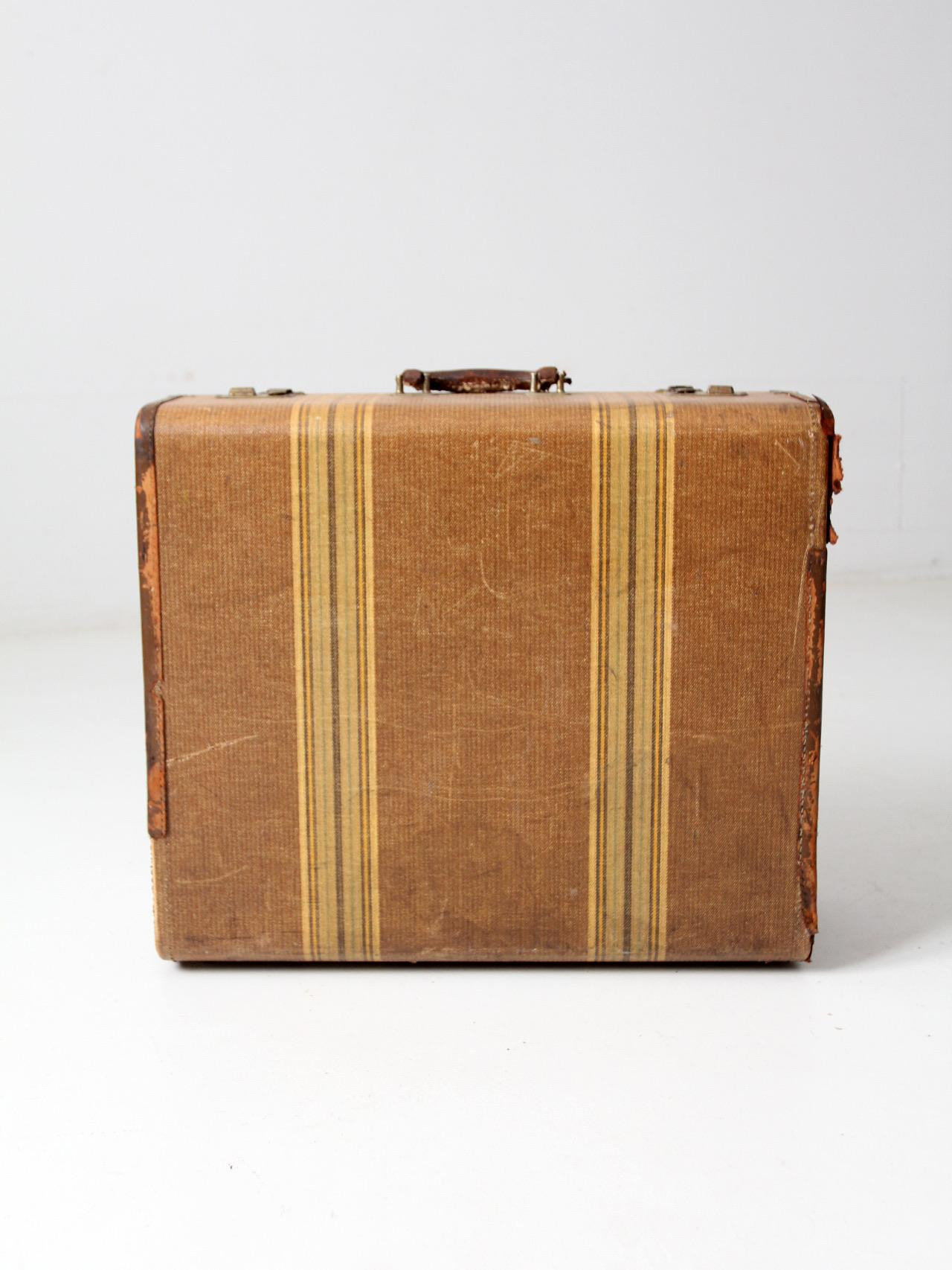 Consigned, Vintage Striped Suitcase - Farmhouse - Decorative Trunks ...