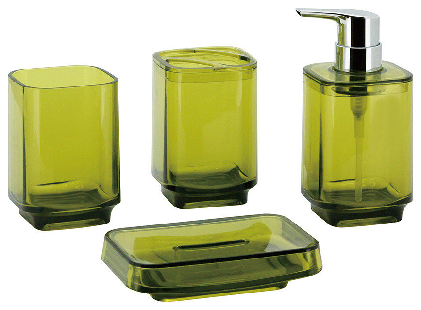 Krystal Bathware CBAK5200Y Zion 4-Piece Bath Accessory Set, Yellow ...