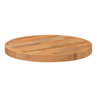 24" Round Butcher Block Style Table Top, 24"W x 24"D x 2"H ...