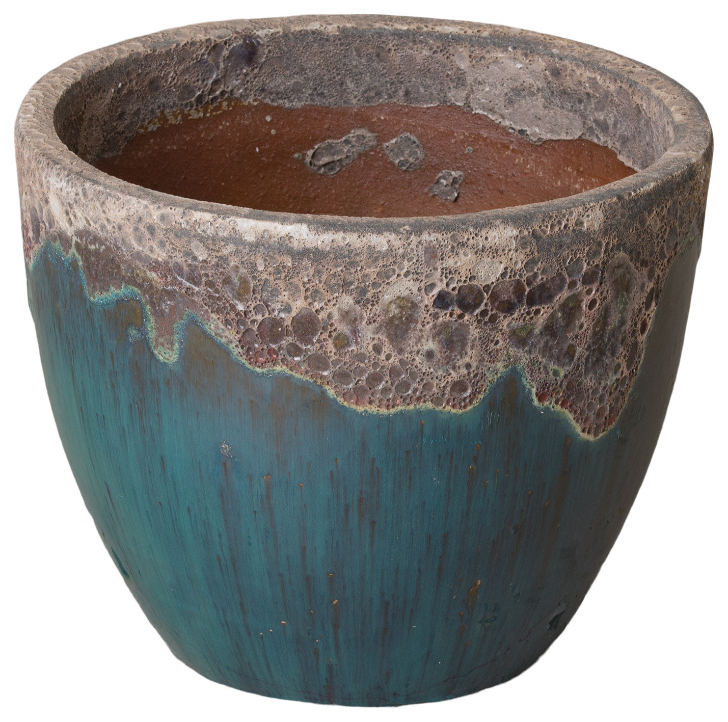 Round Planter 3rd Round Reef/Teal 15x12 - Farmhouse - Indoor Pots And ...