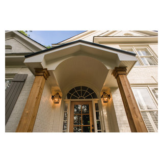 Timber portico with gable room and arched interior ceiling ...