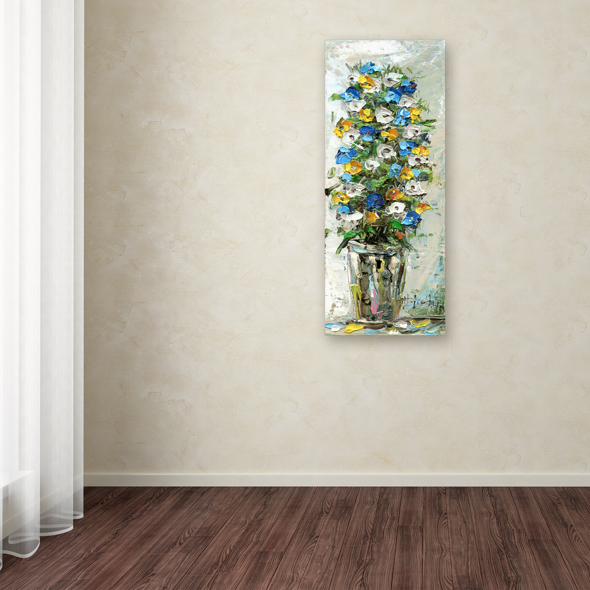 Hai Odelia 'Spring Flowers in a Vase 2' Canvas Art, 81x19 - Contemporary - Prints And Posters ...