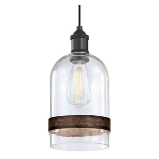 Westinghouse 6129800 Tarrant 6"W Wood Mini Pendant - Industrial ...