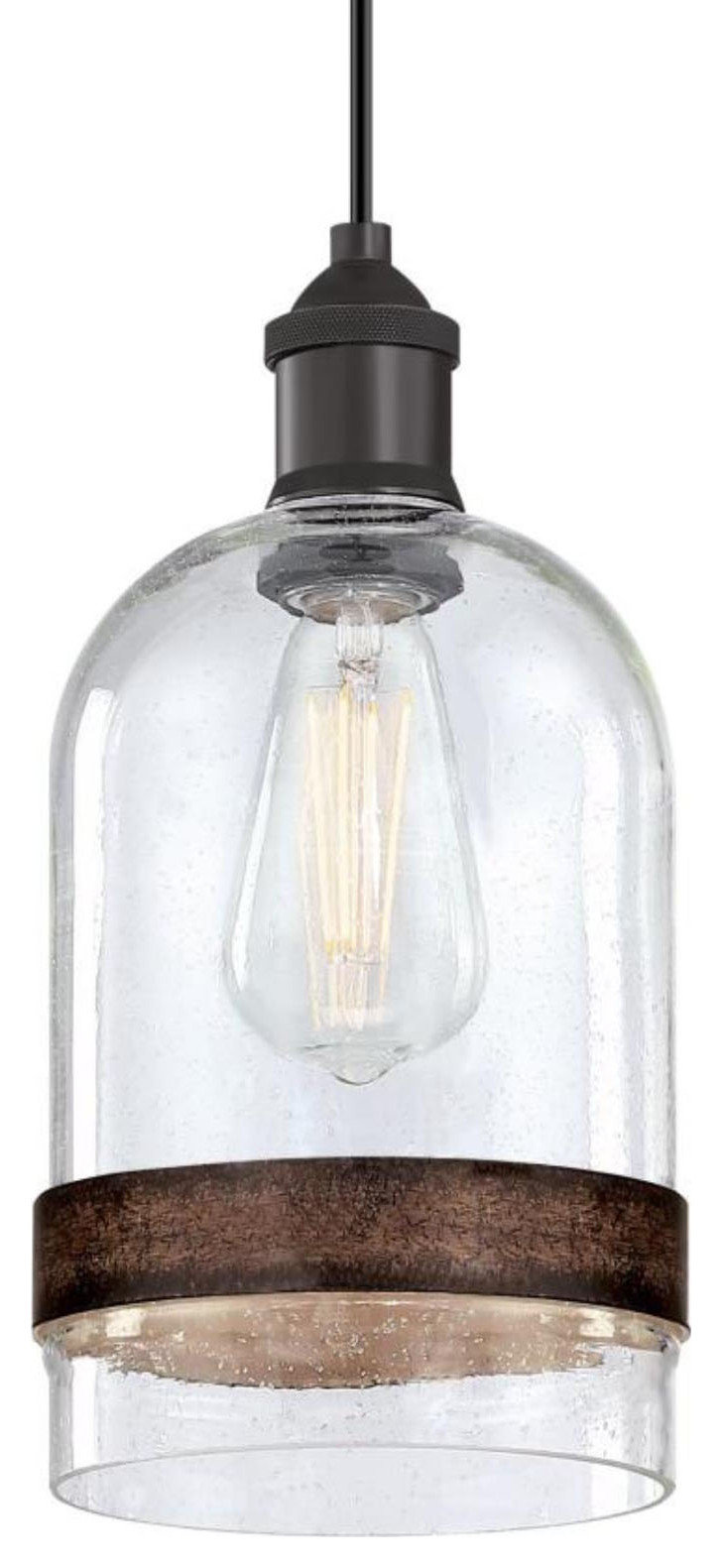 Westinghouse 6129800 Tarrant 6"W Wood Mini Pendant - Industrial ...