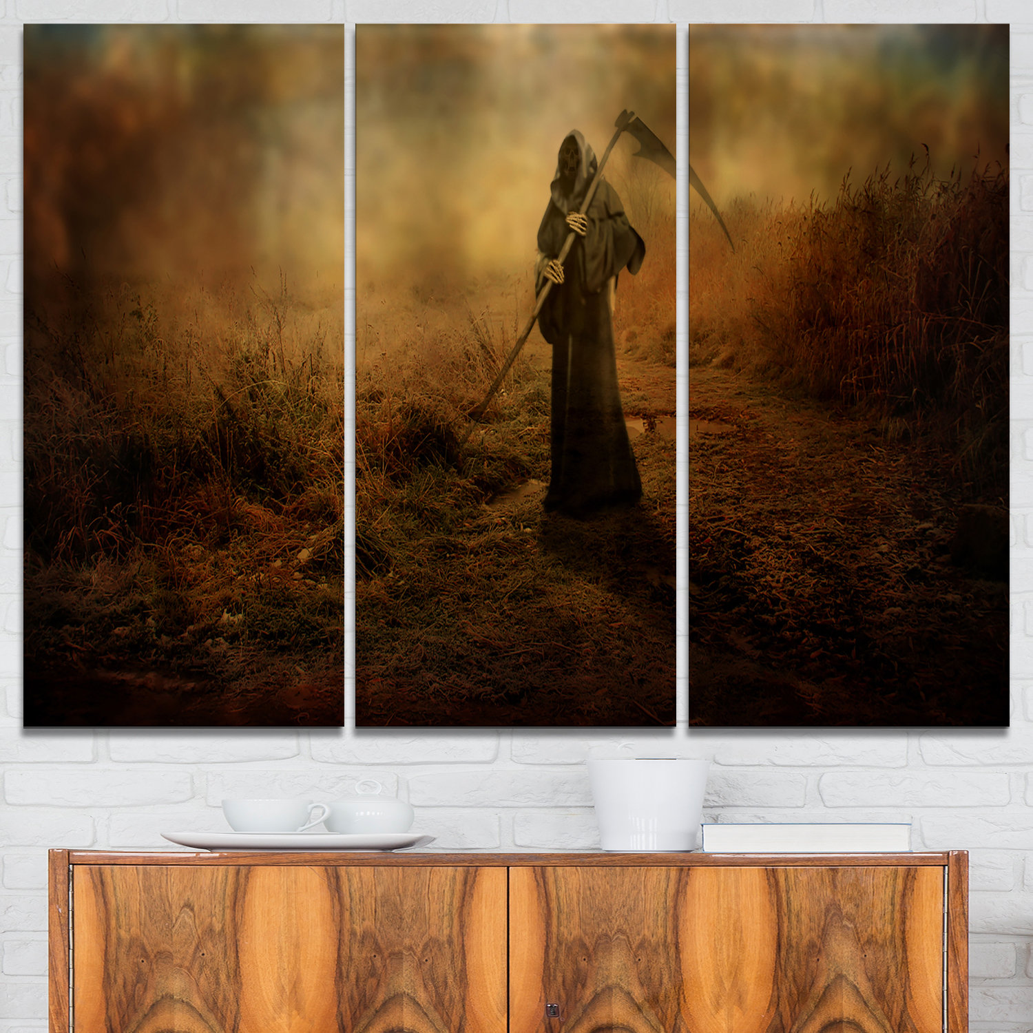 Unexpected Death - Abstract Digital Art Canvas Print - 36x28 - 3 Panels ...