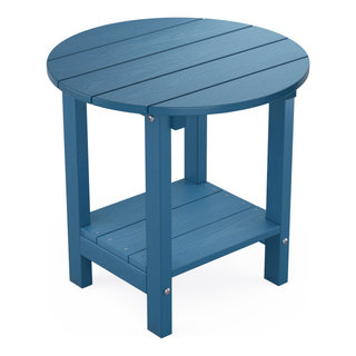 Round Plastic Outdoor Patio Side Table - Contemporary - Outdoor Side ...