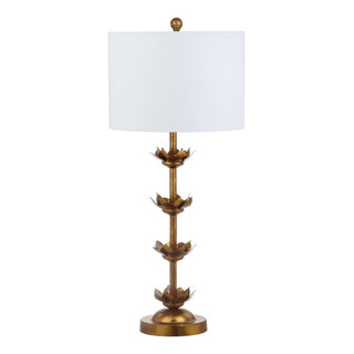 Safavieh Lani Table Lamp Set of 2 With USB Port, Antiqued Gold/White ...