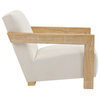 Ward Cream Linen Textured Fabric Accent Chair - Transitional ...