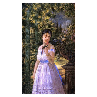 Edward Lamson Henry Young Girl with a Parrot - 18" x 27" Premium Canvas ...