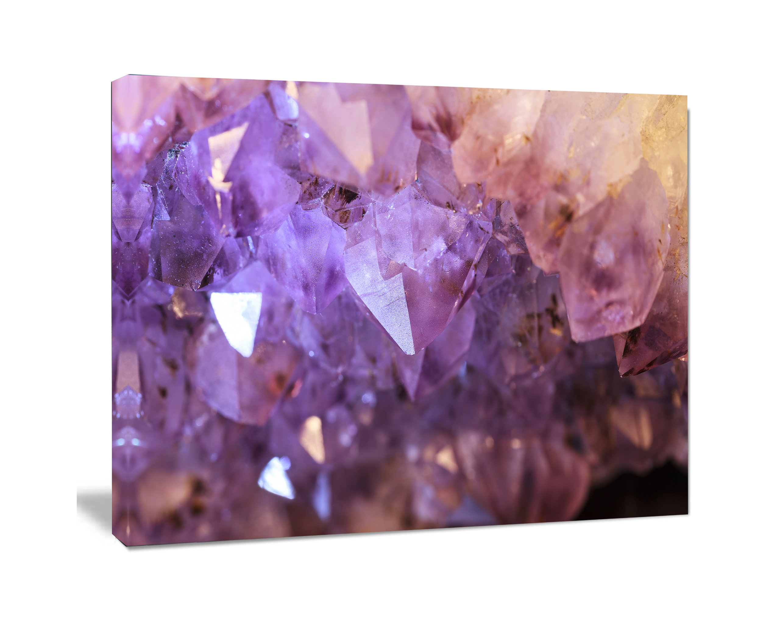 Purple White Natural Amethyst Geode, Large Abstract Canvas Artwork, 20 ...