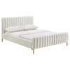 Angela Cream Bed, Full - Contemporary - Platform Beds - by Bison ...