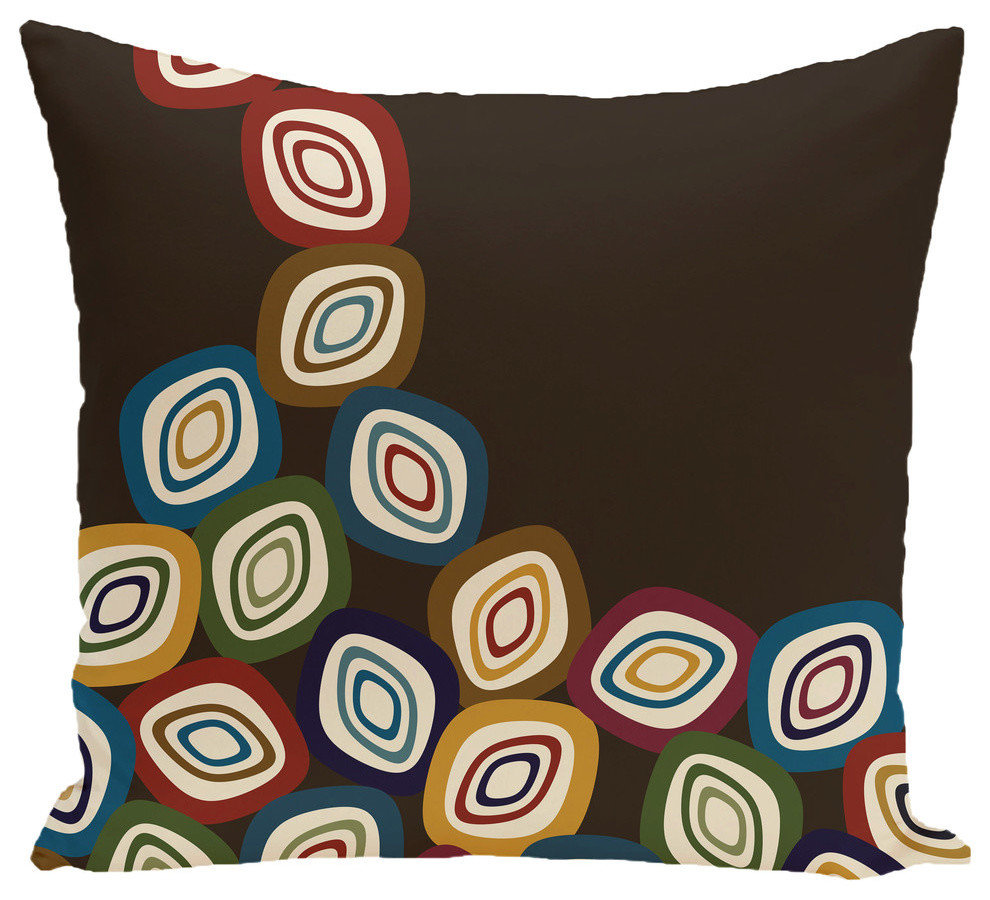 Falling Leaves Geometric Print Pillow, 16" X 16" - Contemporary ...