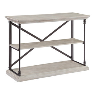 Treasure Trove Console - Sandy Brown with Pewter Frame Table - French ...