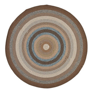 Safavieh Braided 4' Round Hand Woven Polypropylene Rug in Brown, 4' x 4 ...