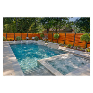 Lemont, IL Rectilinear Pool with Interior Hot Tub - Traditional - Pool ...